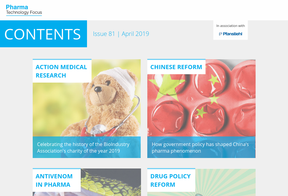 Contents - Pharma Technology Focus | Issue 81 | April 2019