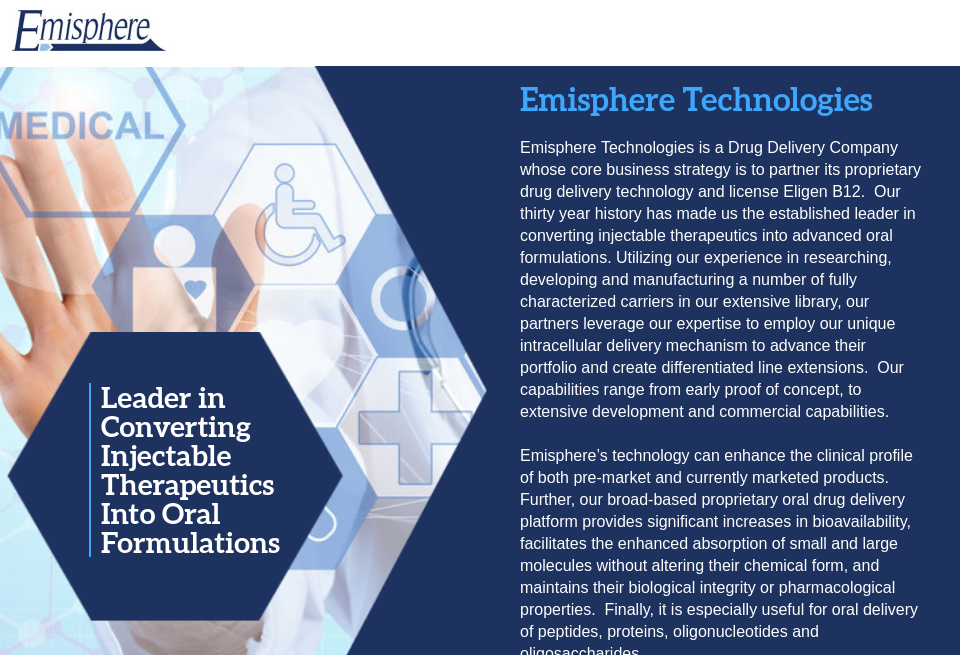 Emisphere - Pharma Technology Focus | Issue 81 | April 2019
