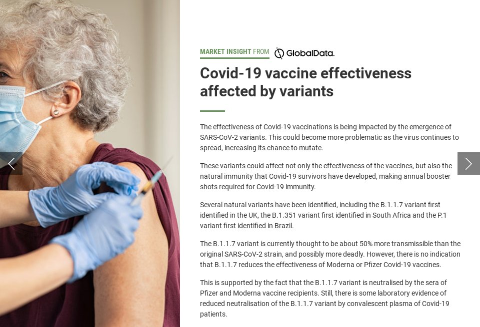Covid-19 vaccine effectiveness affected by variants - Pharma Technology ...