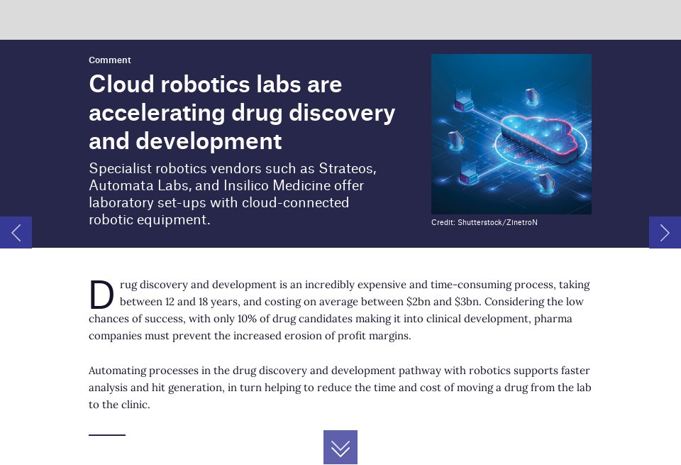 Cloud robotics labs are accelerating drug discovery and development ...