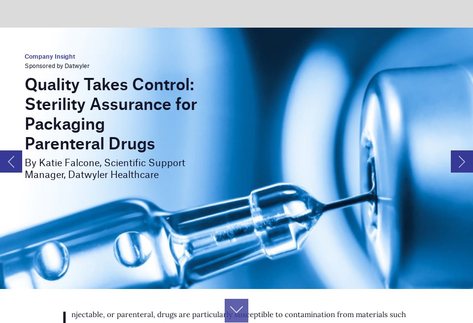 Datwyler Company Insight - Pharma Technology Focus | Issue 129 | April 2023