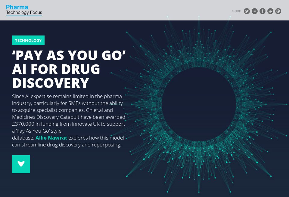 ‘Pay As You Go’ AI for drug discovery - Pharma Technology Focus | Issue ...