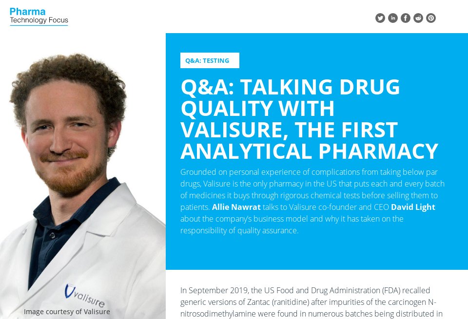 Q&A: talking drug quality with Valisure, the first analytical pharmacy ...