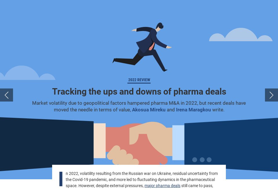 Tracking the ups and downs of pharma deals - Pharma Technology Focus ...