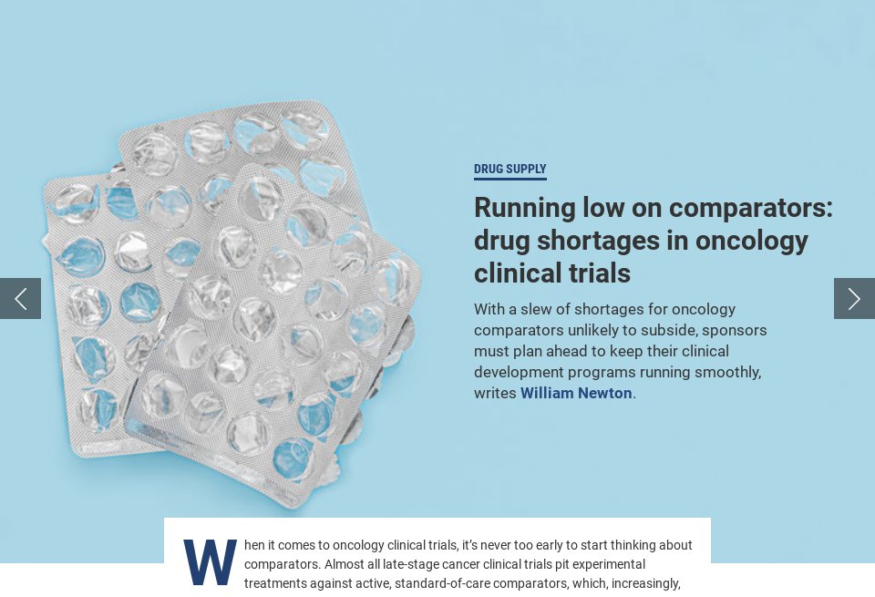 Running low on comparators: drug shortages in oncology clinical trials ...