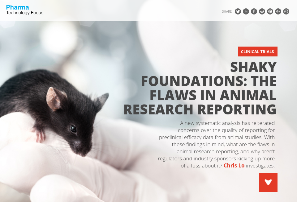 Shaky foundations: the flaws in animal research reporting - Pharma ...