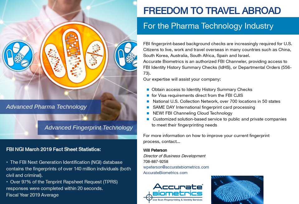 Accurate Biometrics - Pharma Technology Focus | Issue 84 | July 2019