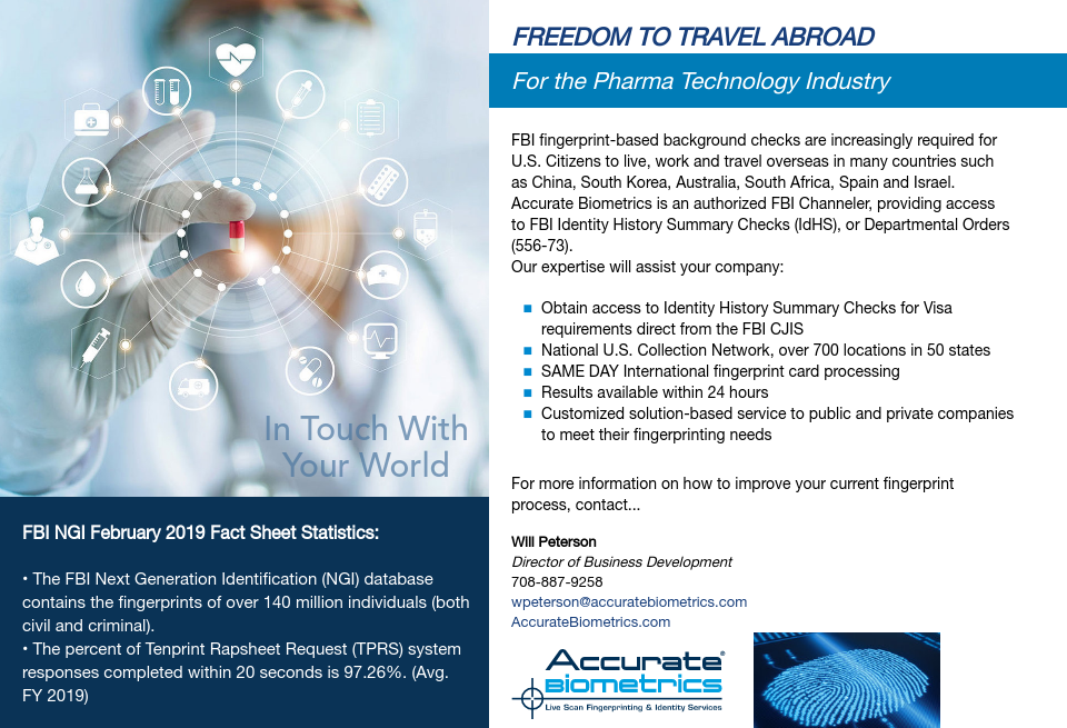 Accurate Biometrics - Pharma Technology Focus | Issue 83 | June 2019
