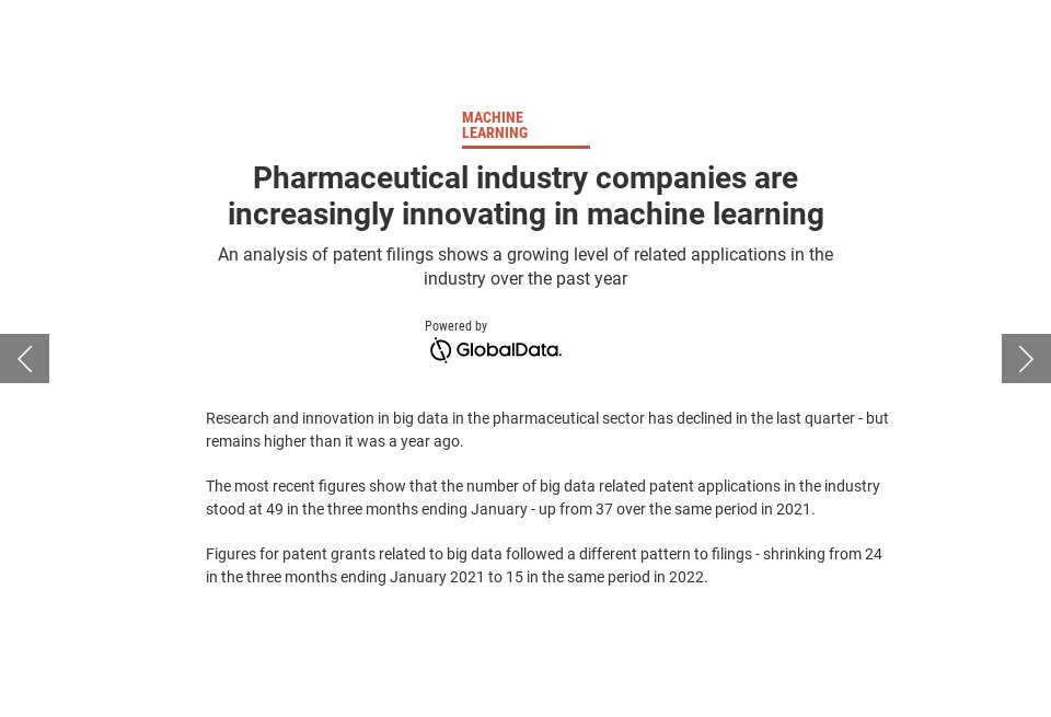 Pharma industry companies are increasingly innovating in machine ...