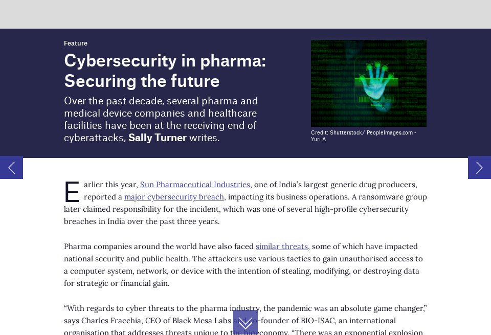 Cybersecurity in pharma: Securing the future - Pharma Technology Focus ...