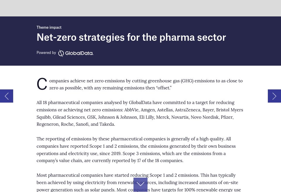 Net-zero strategies for the pharma sector - Pharma Technology Focus ...