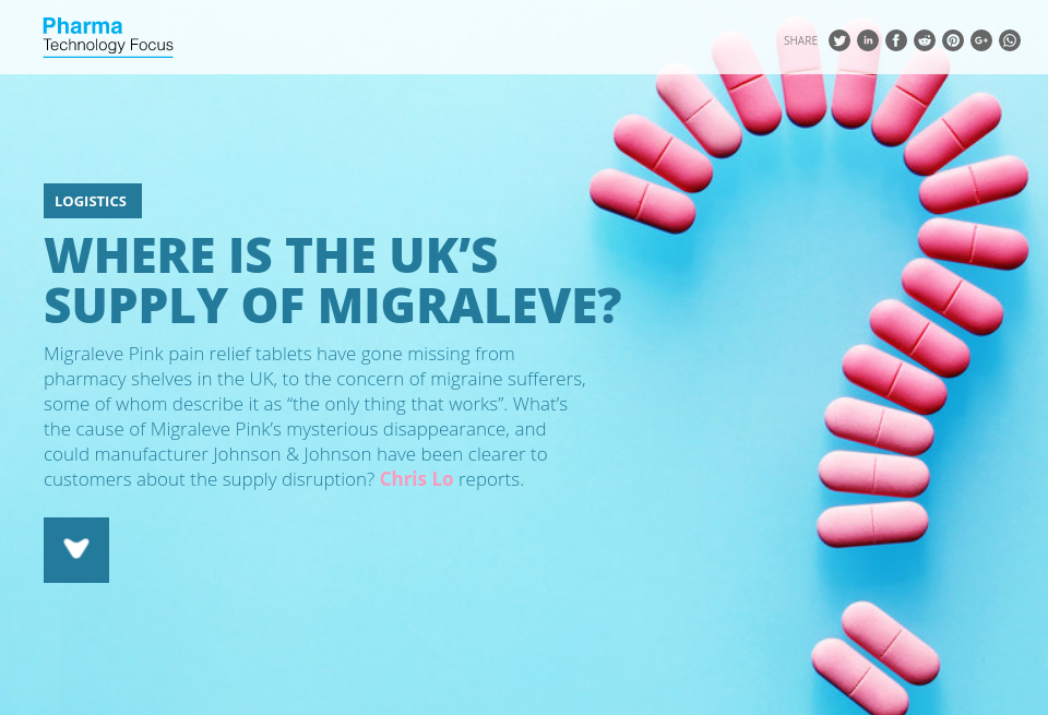 Where is the UK’s supply of Migraleve? - Pharma Technology Focus ...