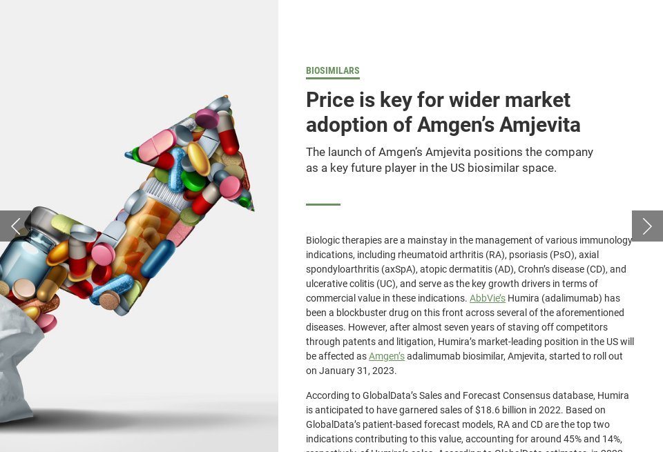 Price is key for wider market adoption of Amgen’s Amjevita - Pharma ...