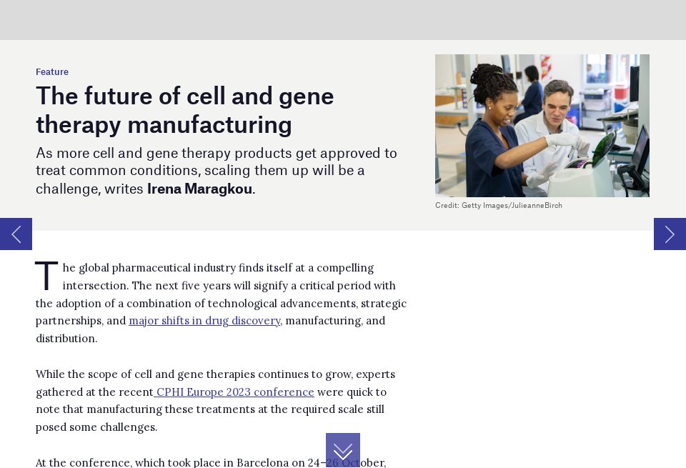The future of cell and gene therapy manufacturing - Pharma Technology ...