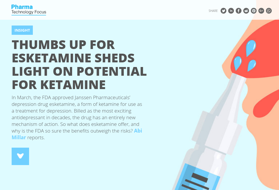 Thumbs up for esketamine sheds light on potential for ketamine - Pharma ...