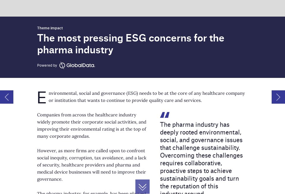 The most pressing ESG concerns for the pharma industry - Pharma ...