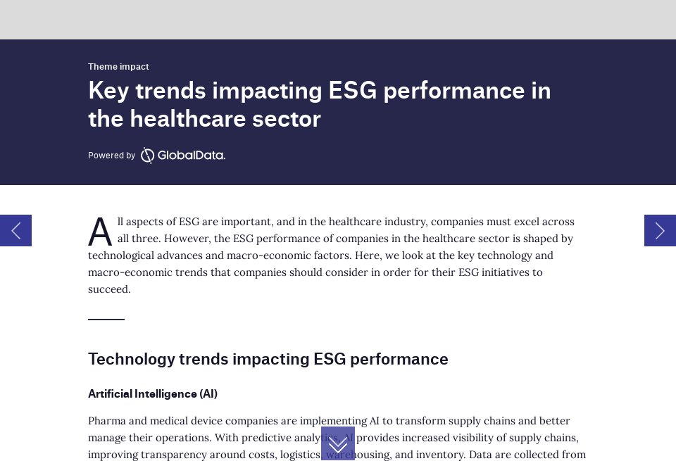 Key trends impacting ESG performance in the healthcare sector - Pharma ...