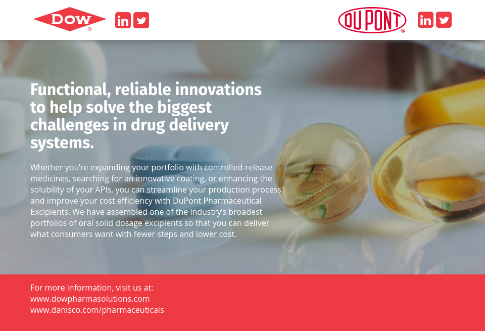 Dow Europe GmbH - Pharma Technology Focus | Issue 76 | November 2018