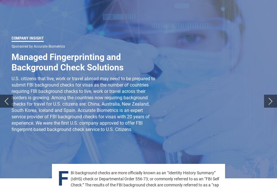 Accurate Biometrics Company Insight - Pharma Technology Focus | Issue ...