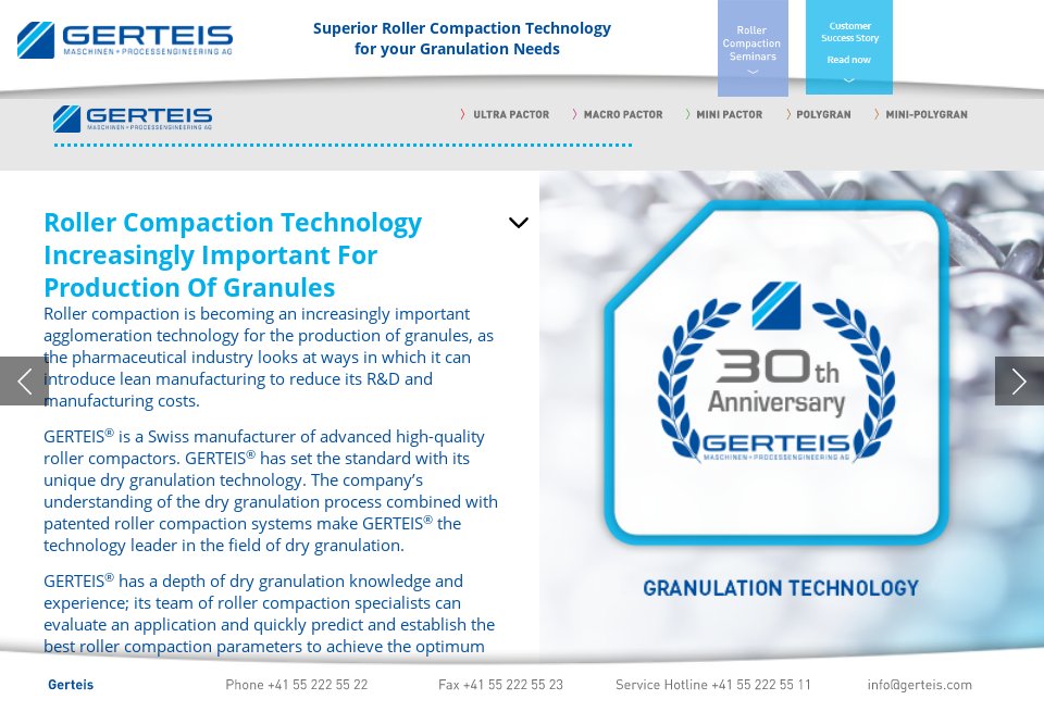 Gerteis - Pharma Technology Focus | Issue 100 | November 2020