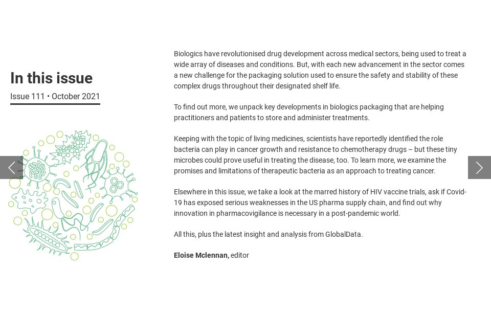 In this issue - Pharma Technology Focus | Issue 111 | October 2021