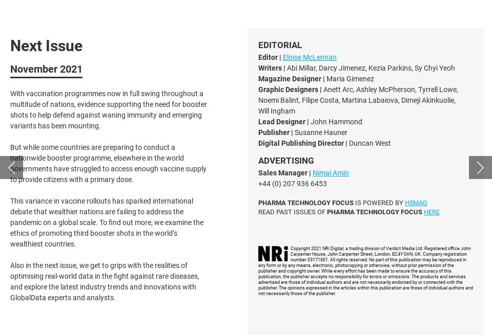 In Depth - Pharma Technology Focus | Issue 111 | October 2021