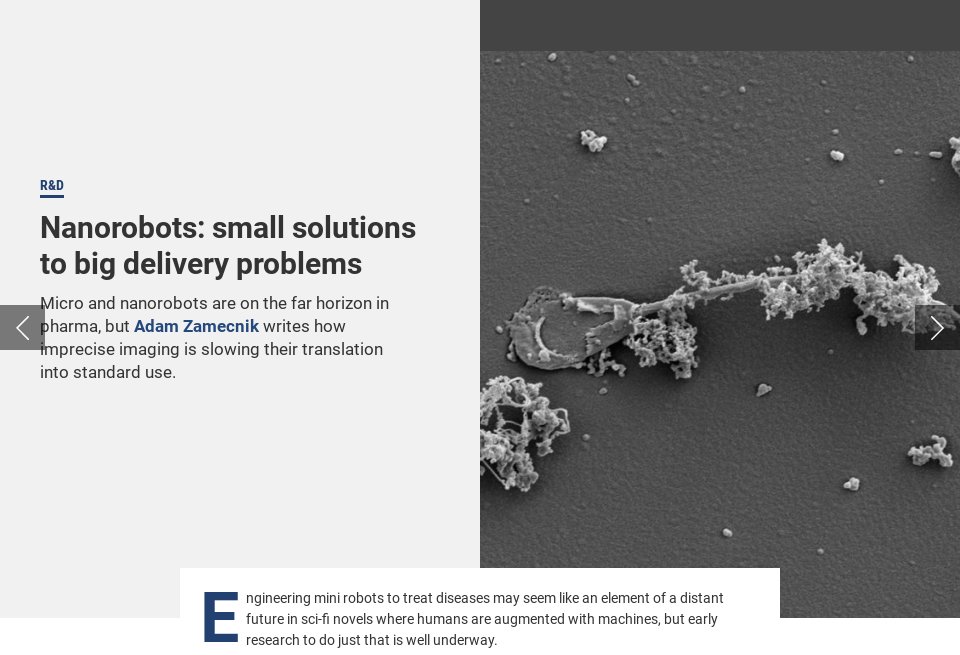 Nanorobots: small solutions to big delivery problems - Pharma ...
