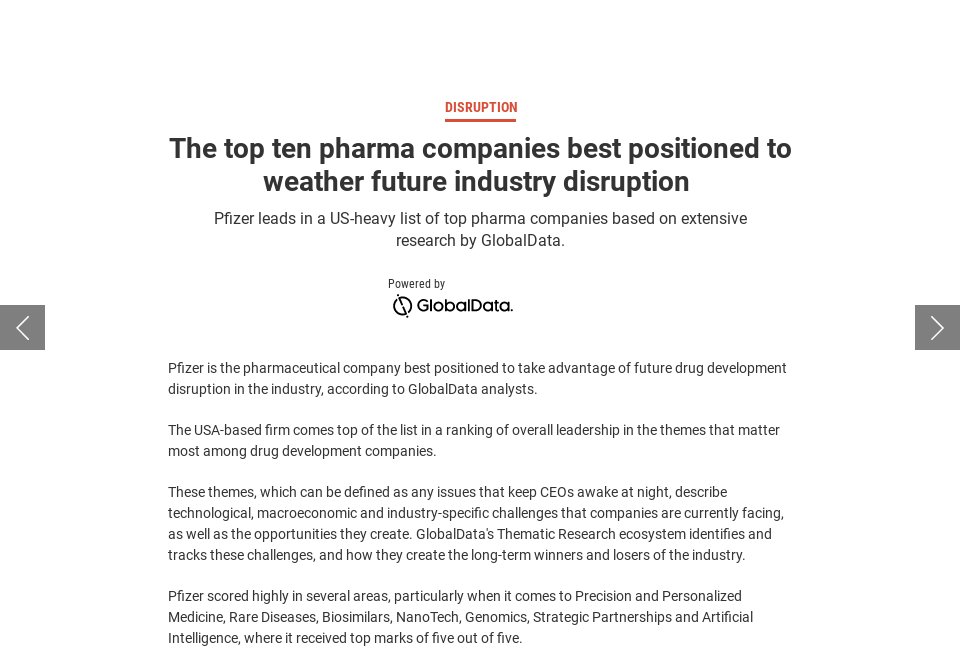 Top pharma companies best positioned to weather industry disruption ...