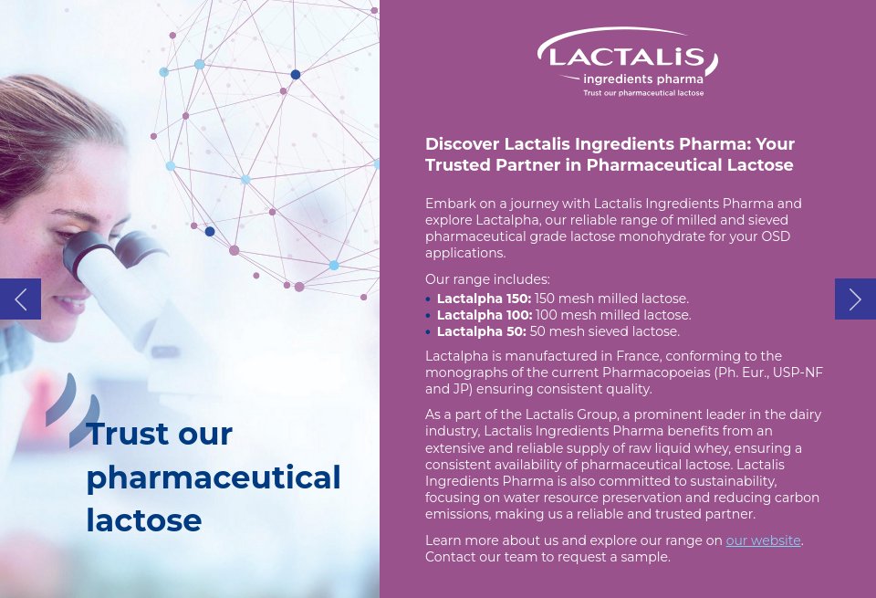 Lactalis Ingredients - Pharma Technology Focus | Issue 147 | October 2024