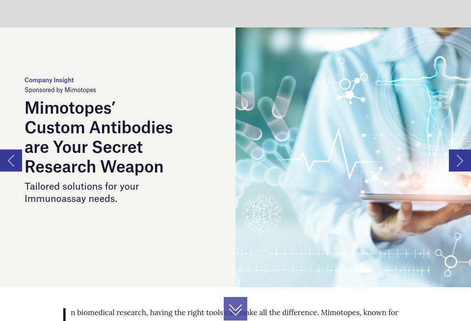 Mimotopes Company Insight - Pharma Technology Focus | Issue 159 | October 2025
