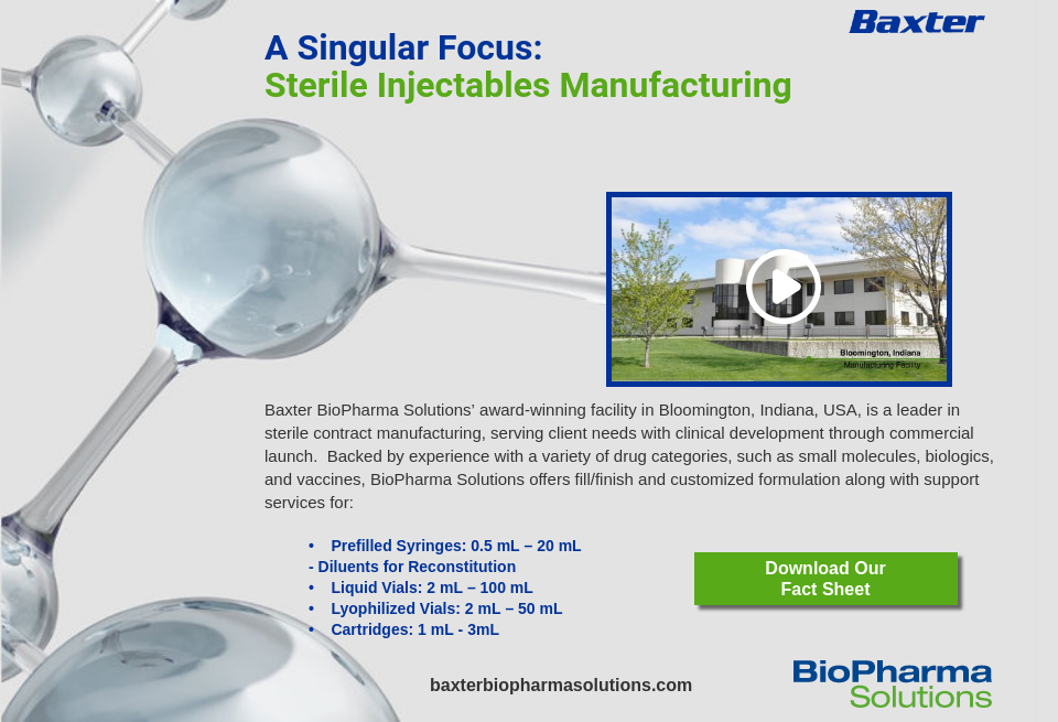 Baxter - Pharma Technology Focus | Issue 74 | September 2018