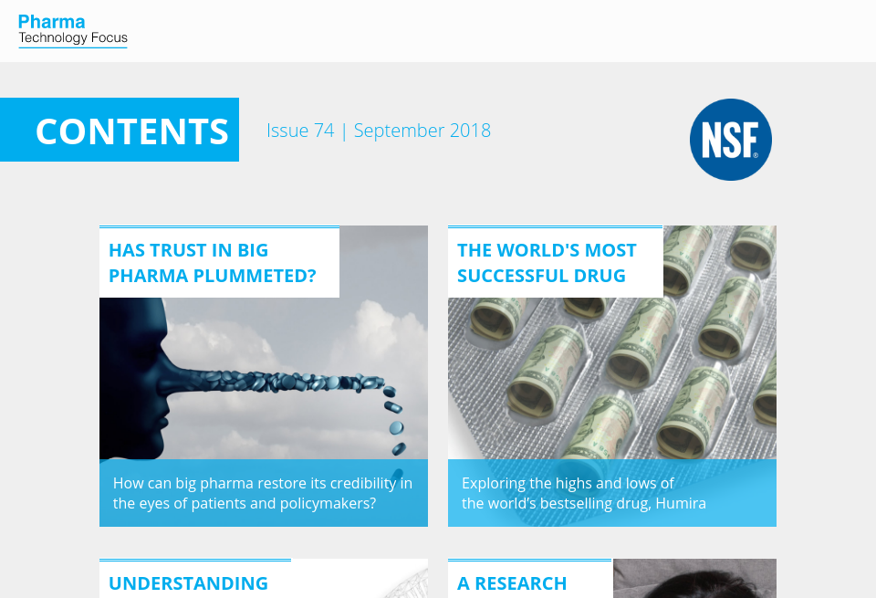 Contents - Pharma Technology Focus | Issue 74 | September 2018