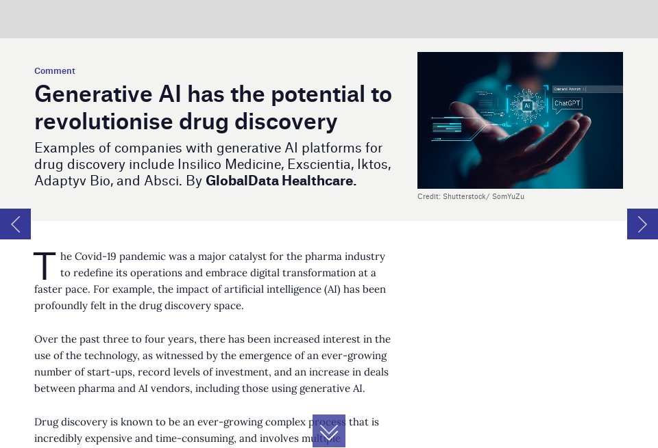 Generative AI has the potential to revolutionise drug discovery ...